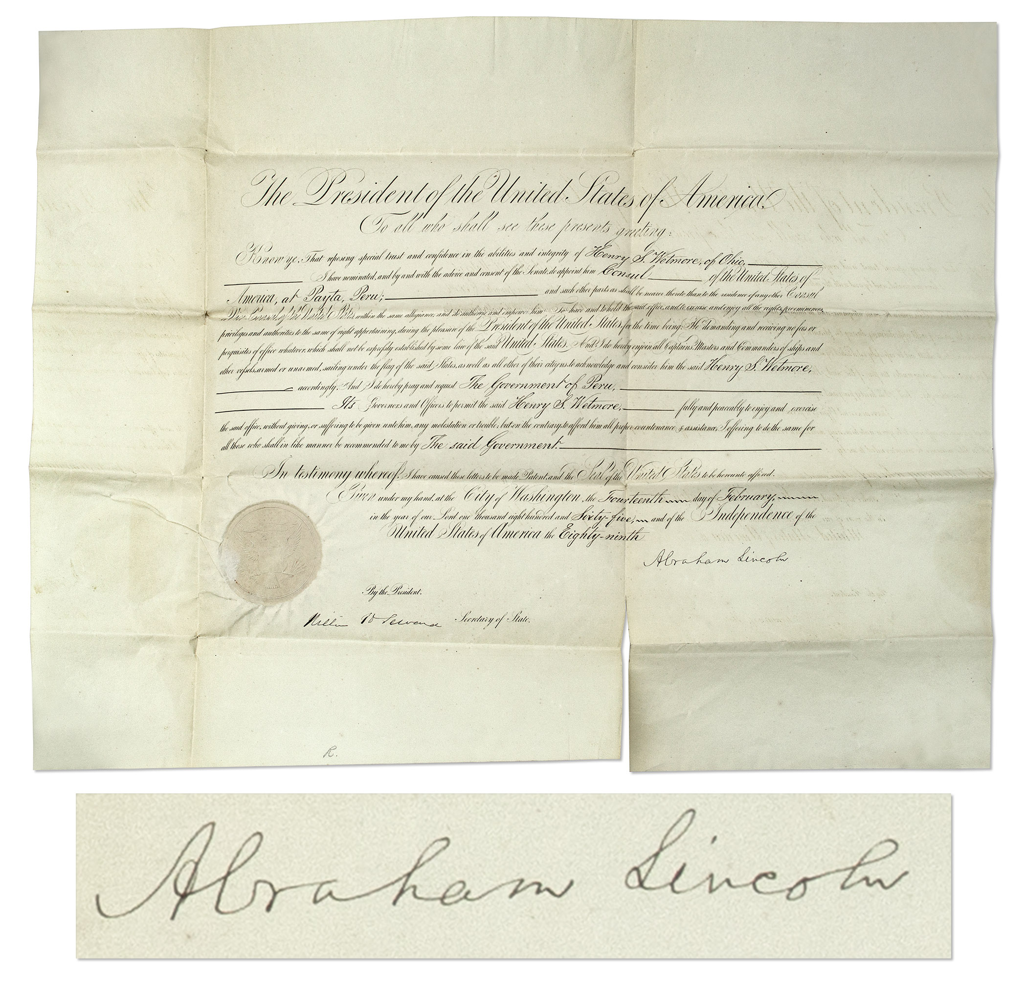 Sell Your Original Abraham Lincoln Signature at Nate D. Sanders Auctions