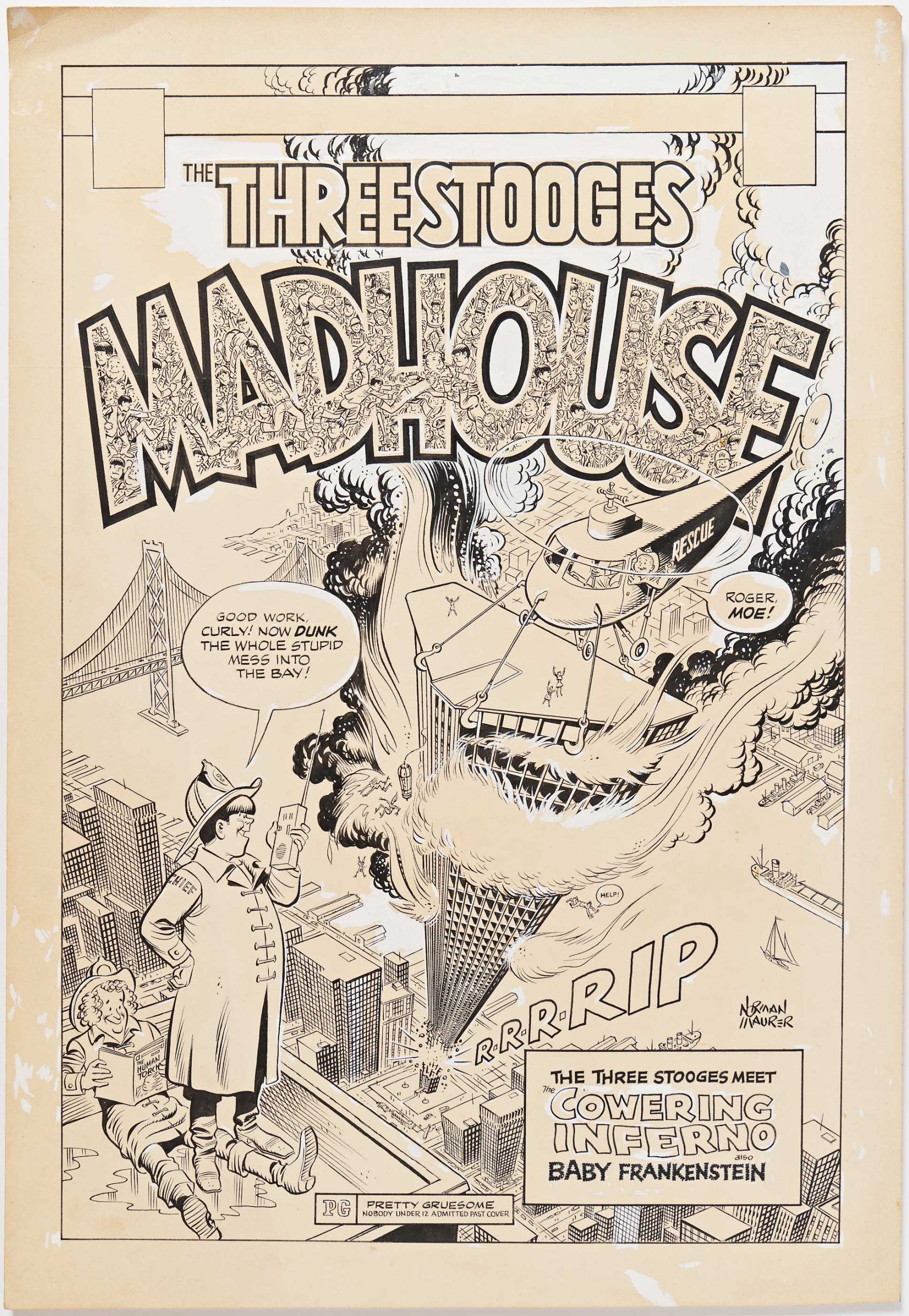 Sell or Auction Your Norman Maurer Three Stooges Original Comic Art. 3