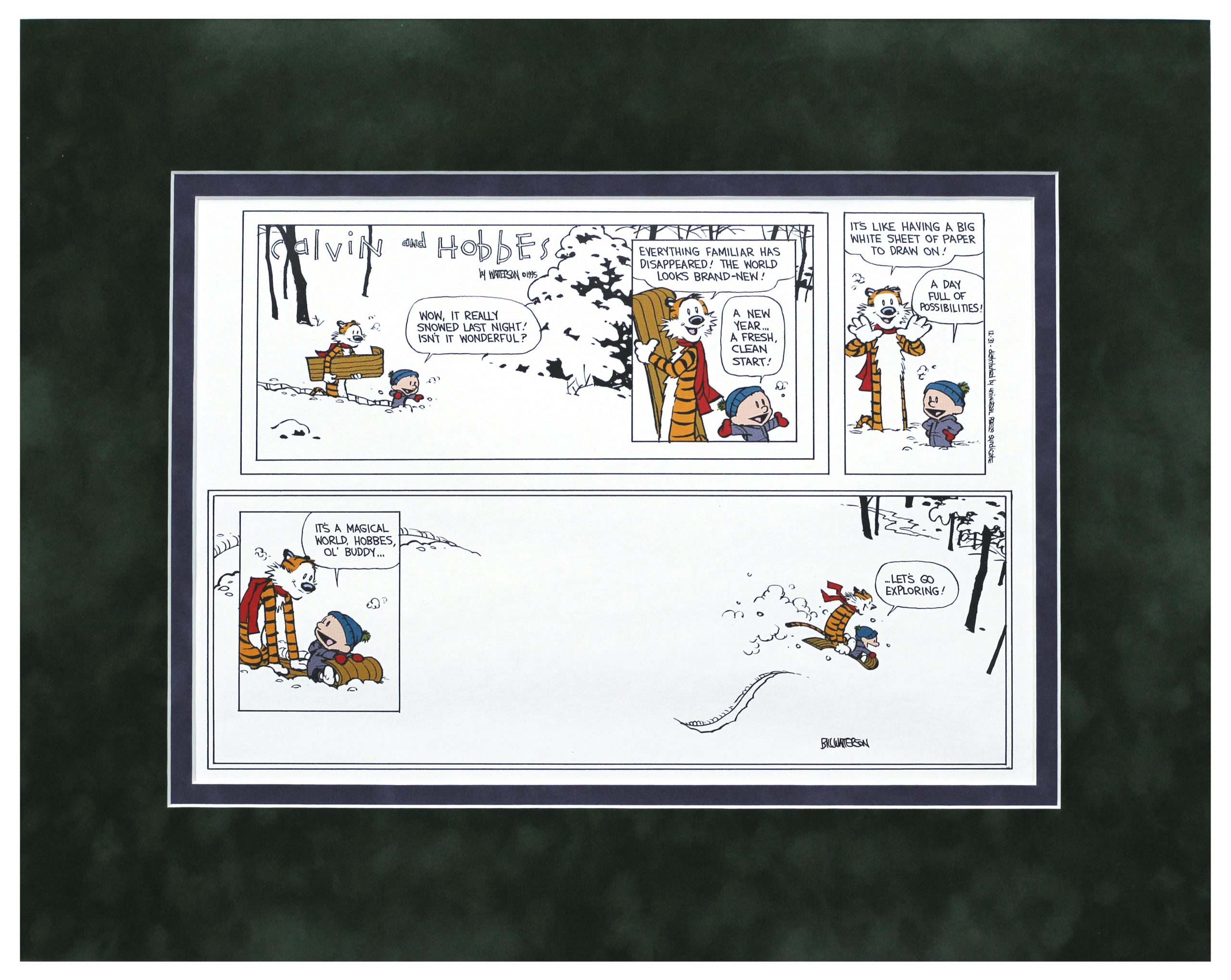 Sell or Auction Autographed Bill Watterson Signed Calvin Hobbes 1995 Print