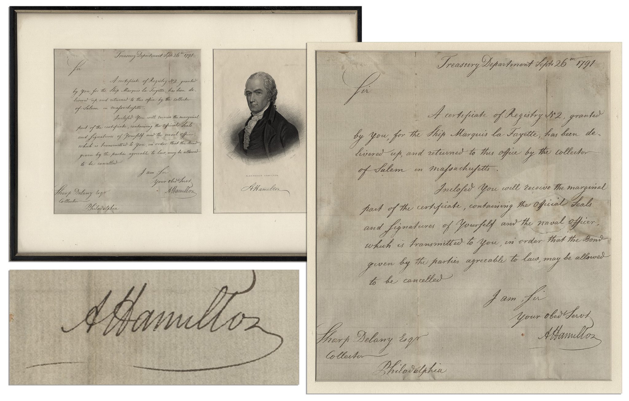 Alexander Hamilton Autograph Letter Signed Lot Sells for $9,493