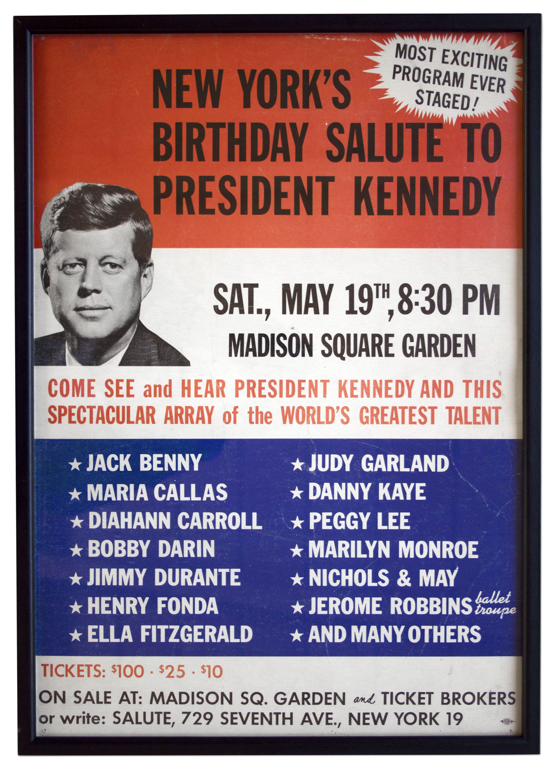 JFK Poster New Yorks Birthday Salute to President Kennedy Madison ...