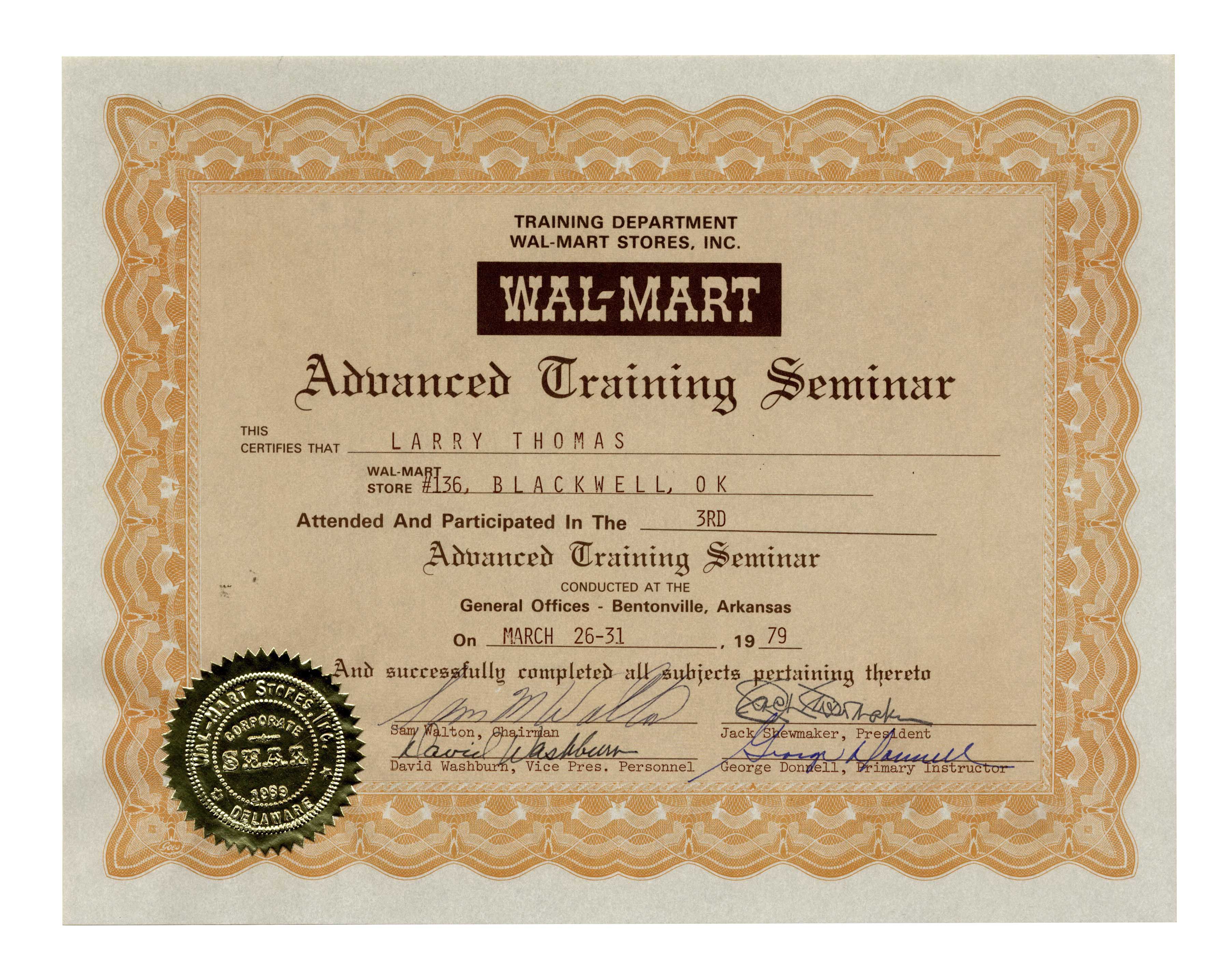 Sell Your Wal-Mart Sam Walton Autograph at Nate D. Sanders Auctions