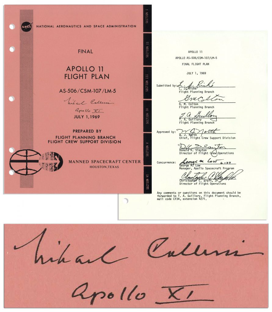 Sell or Auction Your Apollo 11 Flight Plan AS-506/CSM-107/LM-5