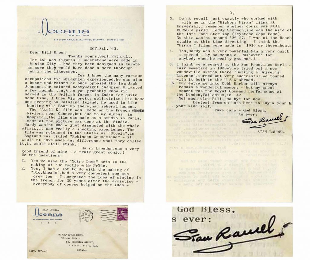 Sell or Auction Your Stan Laurel & Hardy Autograph Letter Signed