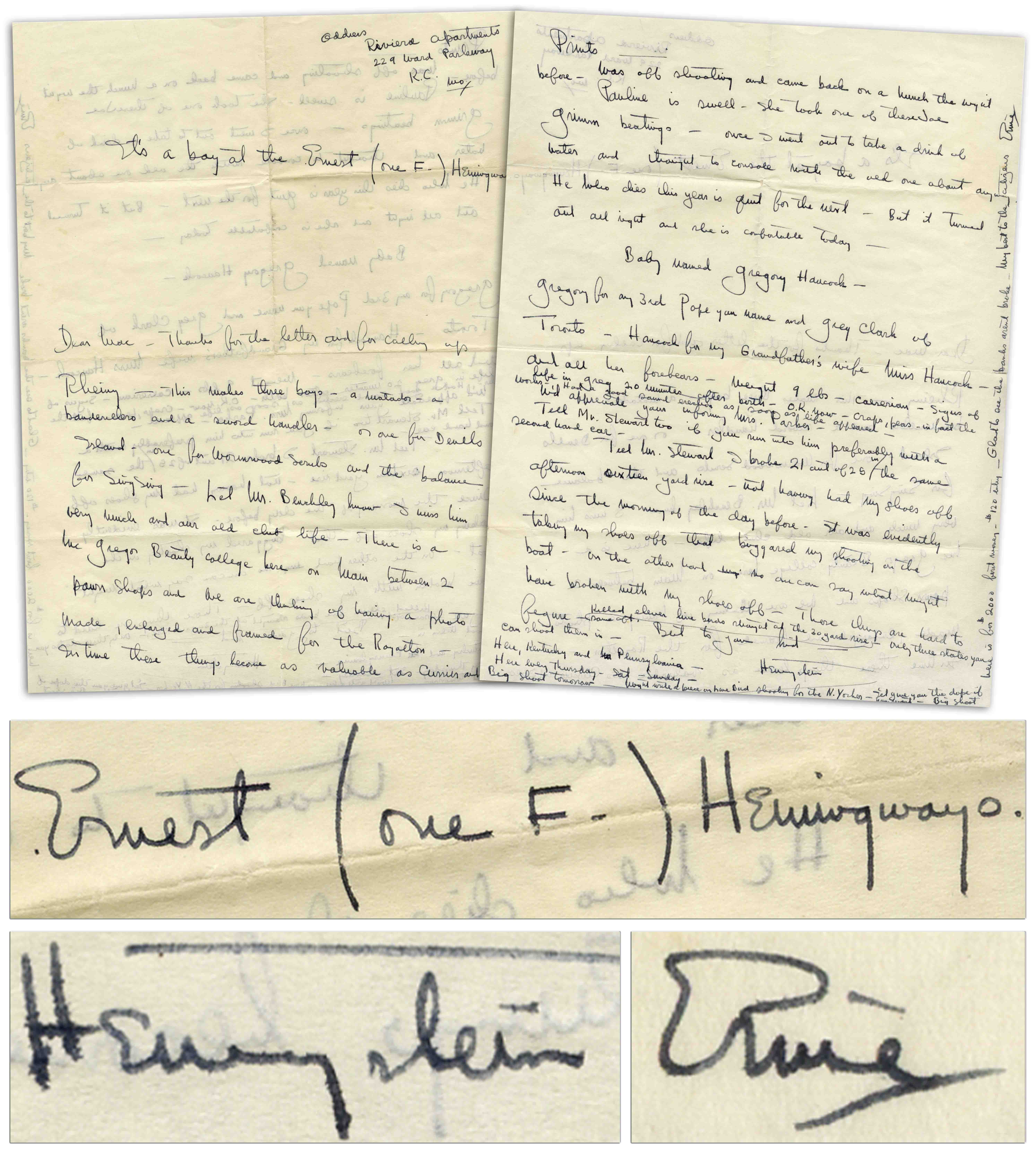 Sell Your Ernest Hemingway Letter Signed at Nate D. Sanders Auctions