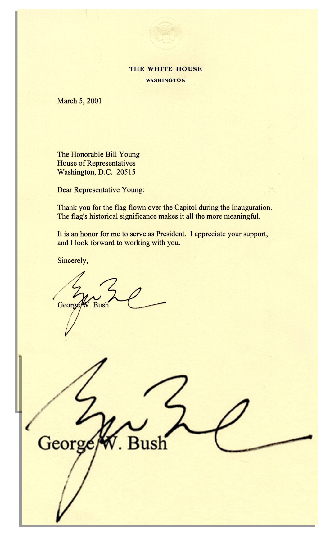 Auction or Sell Your Authentic George W Bush Autograph Letter Signed