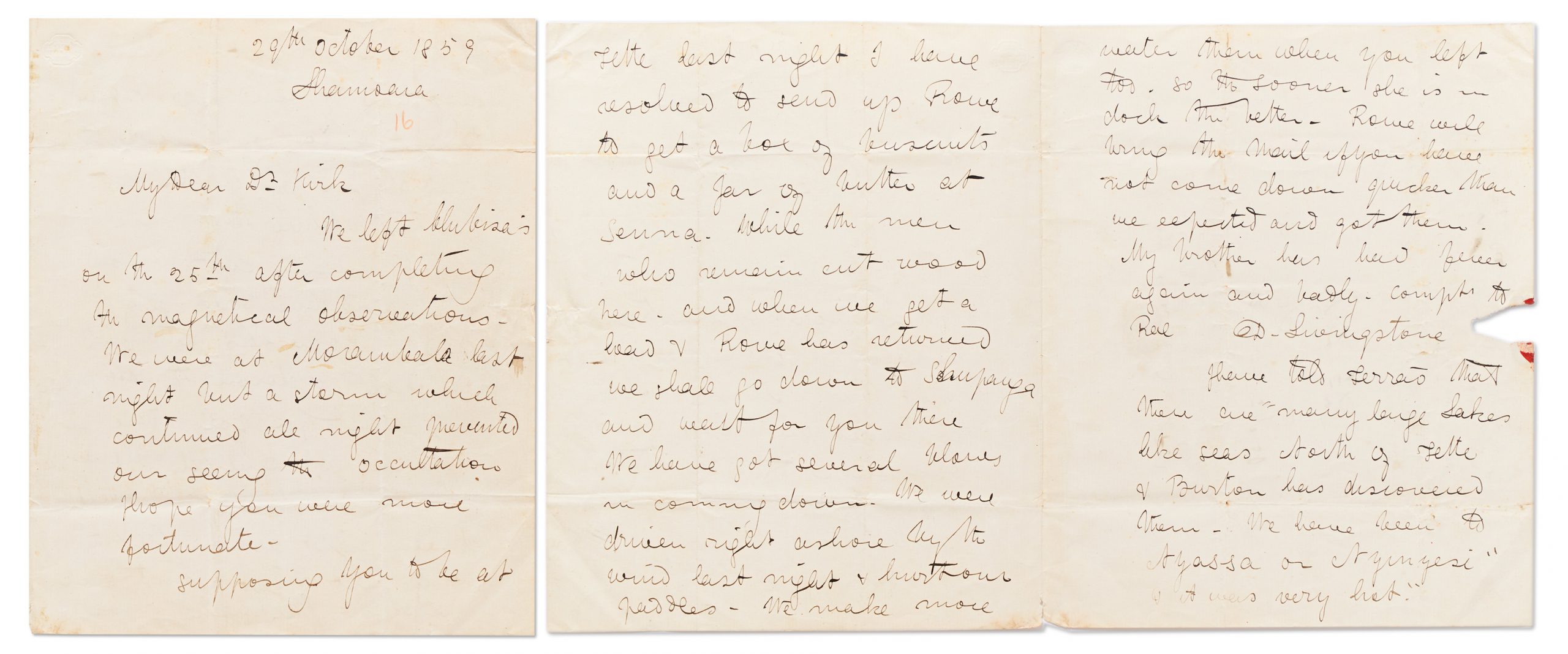 Sell or Auction Your David Livingstone Autograph Letter Signed