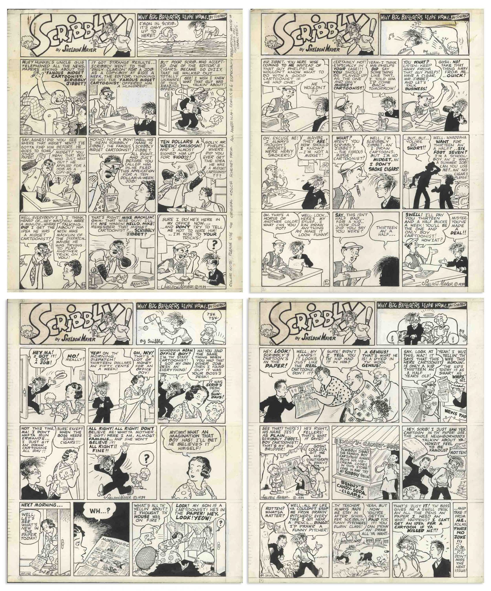 Sell or Auction Your Original Sheldon Mayer Scribbly Original Comic Art