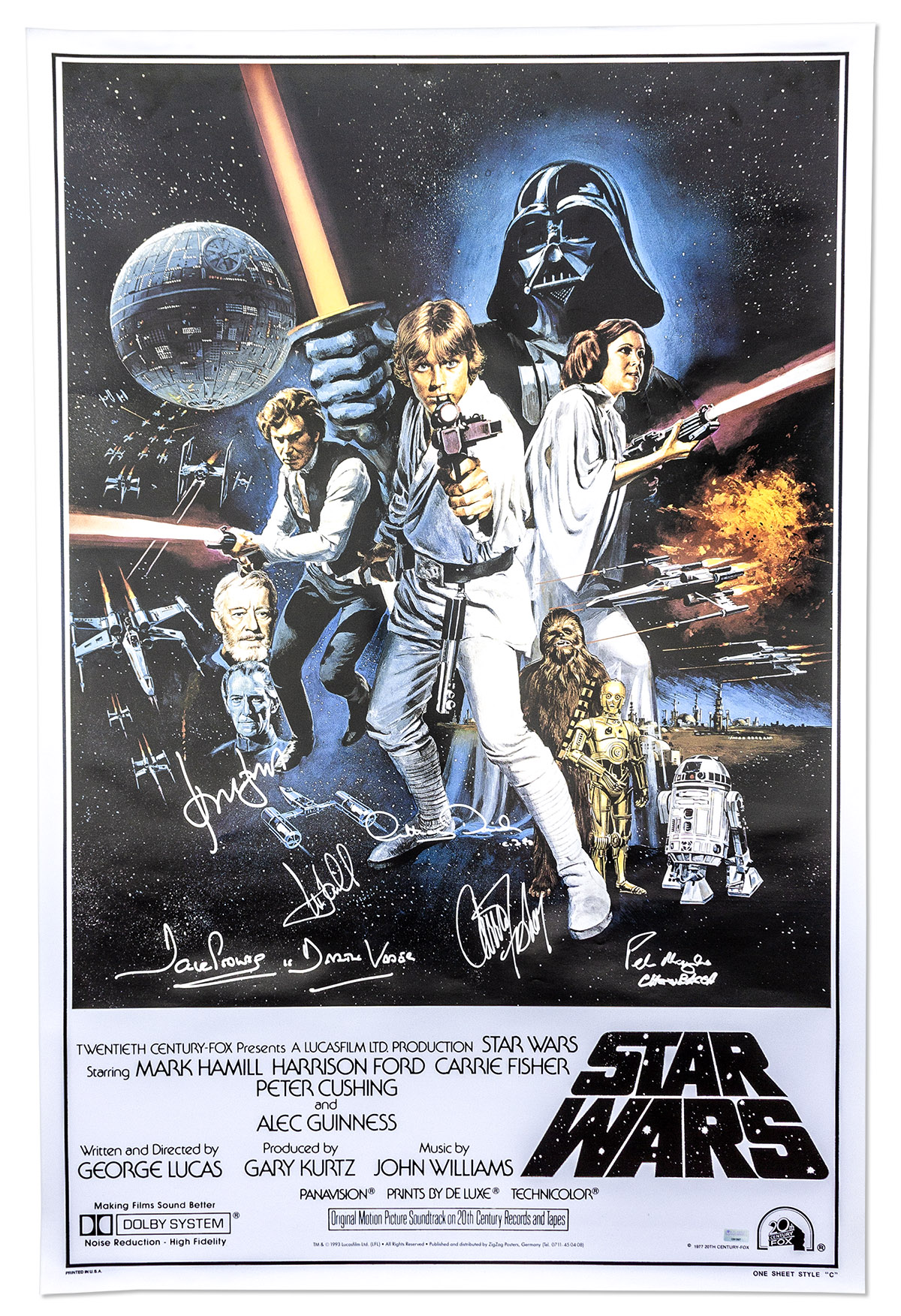Buy Celebrity Authentics COA Star Wars Signed Poster with Carrie Fisher