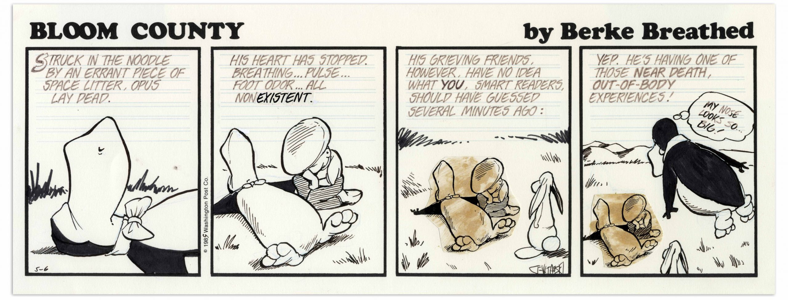 Sell or Auction Your Original Berke Breathed Bloom County Comic Strip Art