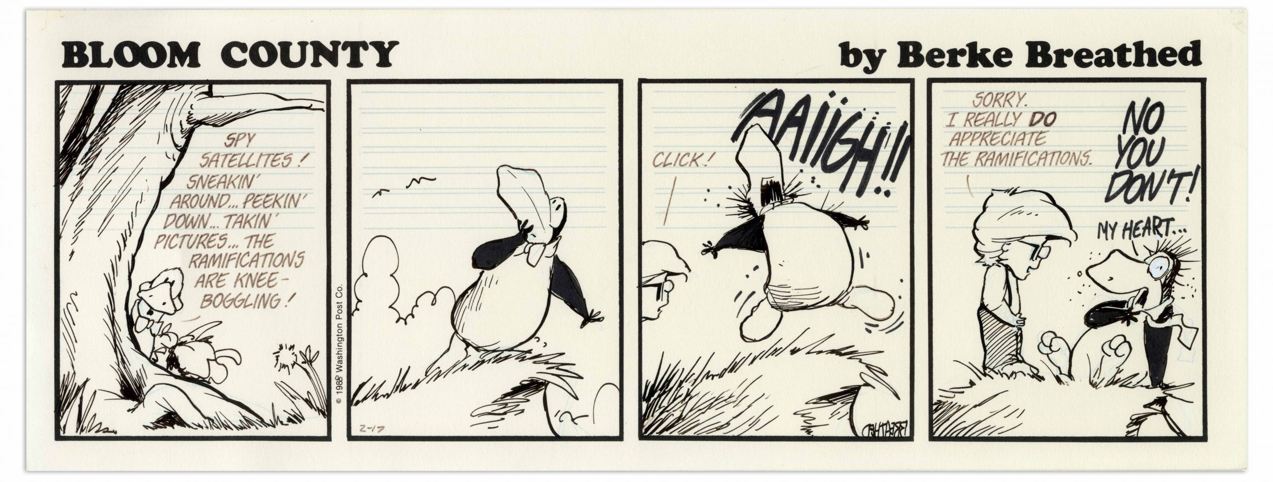 Sell or Auction Your Original Berke Breathed Bloom County Comic Strip Art