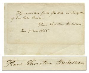 Sell or Auction Your Autographed Hans Christian Andersen Signed Letter