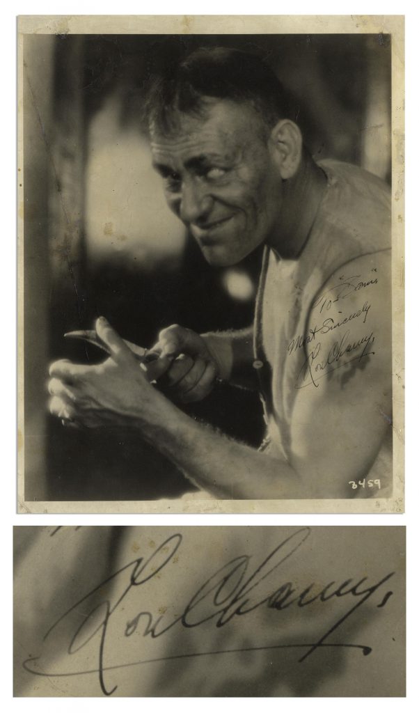 Sell a Mat Finish Lon Chaney Sr Signed Photo at Nate D. Sanders Auctions