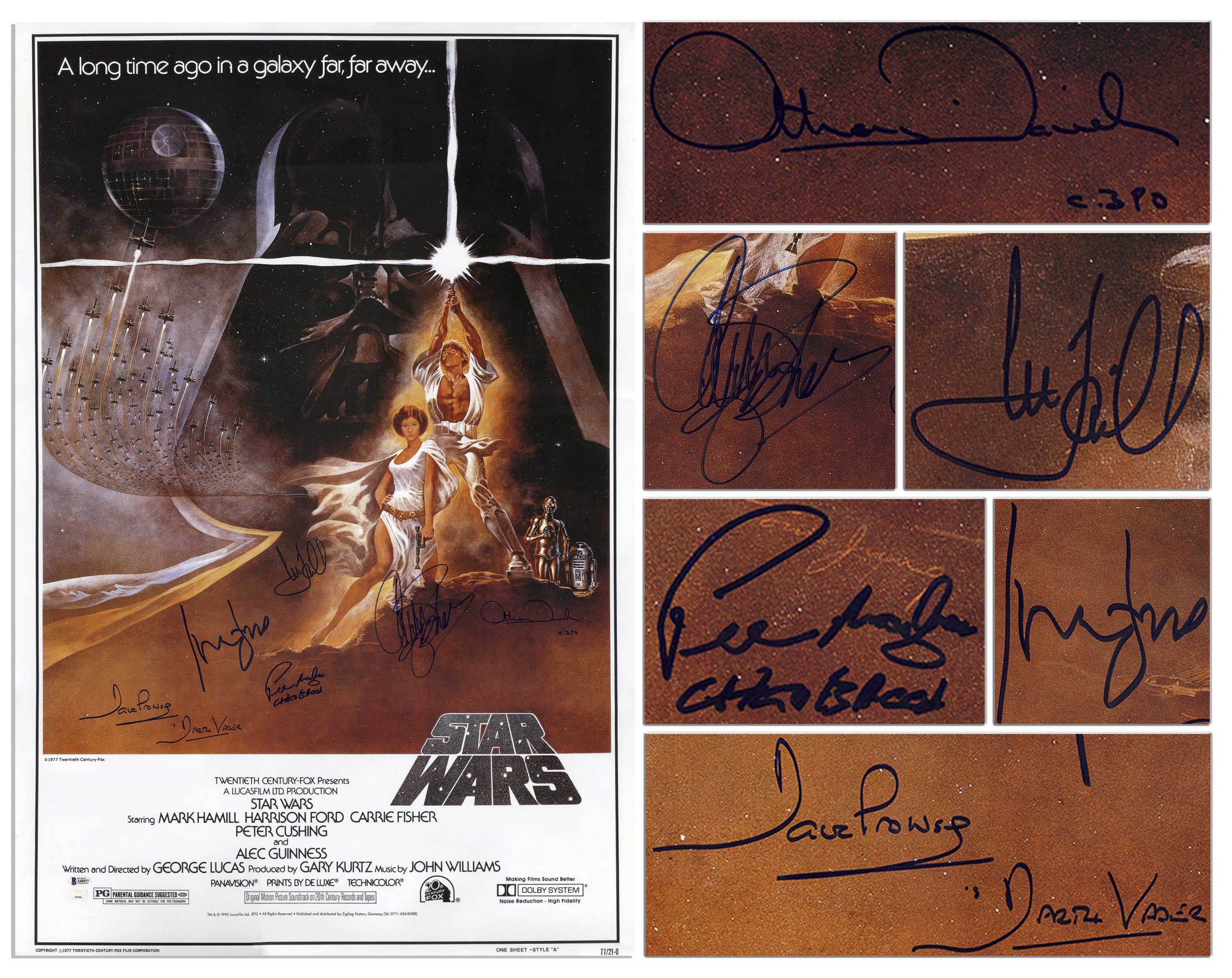 Sell or Auction Your 1977 Star Wars Cast Autographs Signed Poster Etc