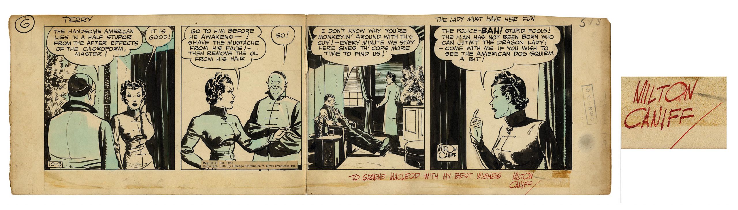 Sell or Auction Your Milton Caniff Dragon Lady Terry Pirates Comic Strip