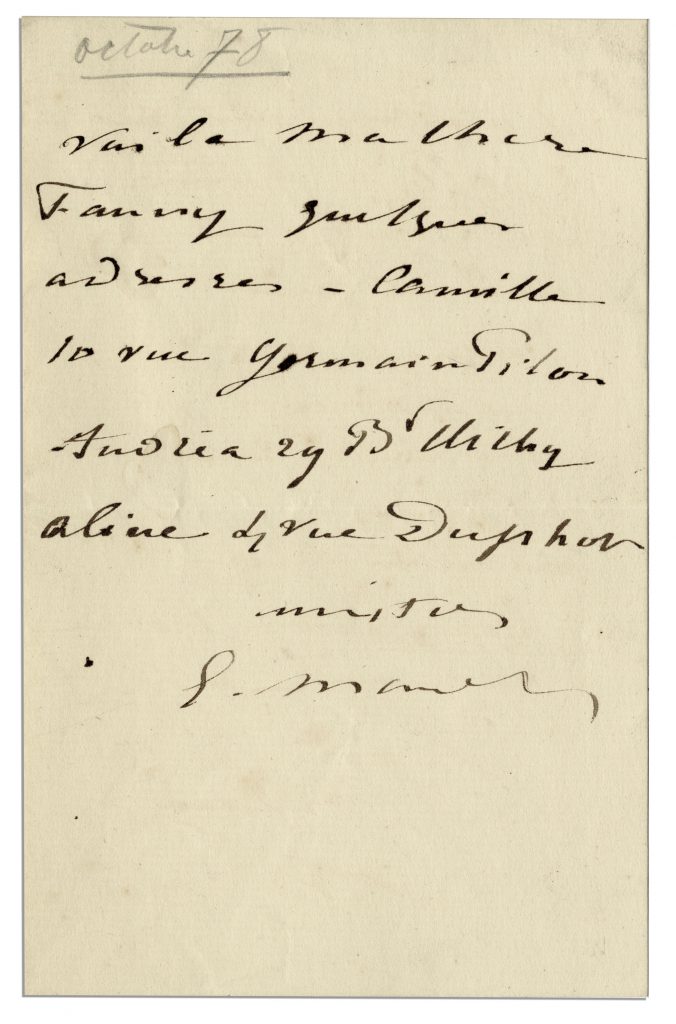 Sell Your Original Edouard Manet Signed Letter at Nate D. Sanders Auctions