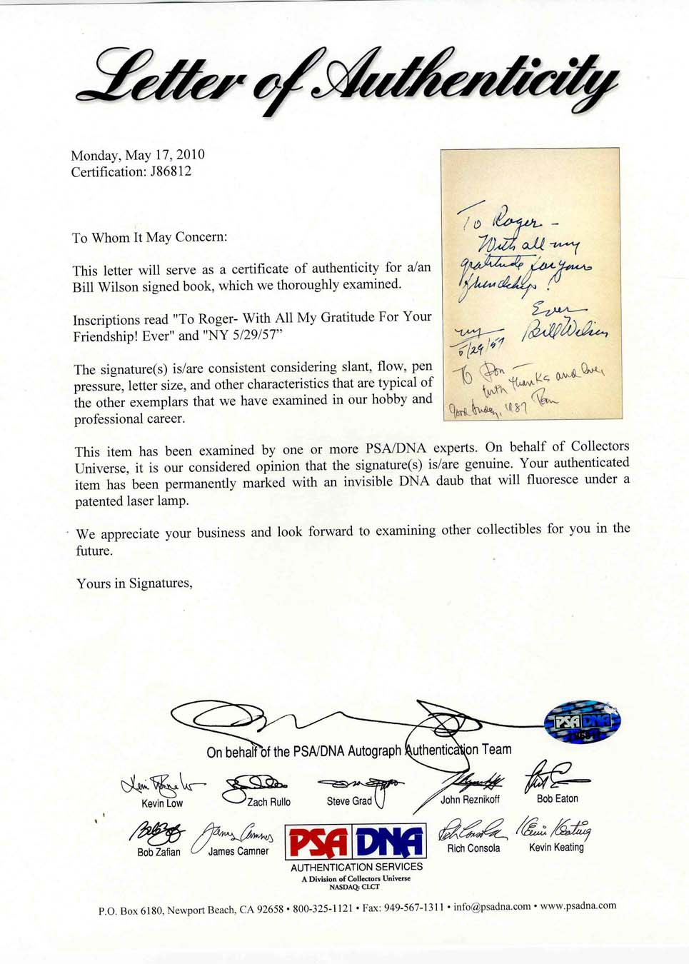 Sell or Auction Your Bill Wilson Signed Living with an Alcoholic Book