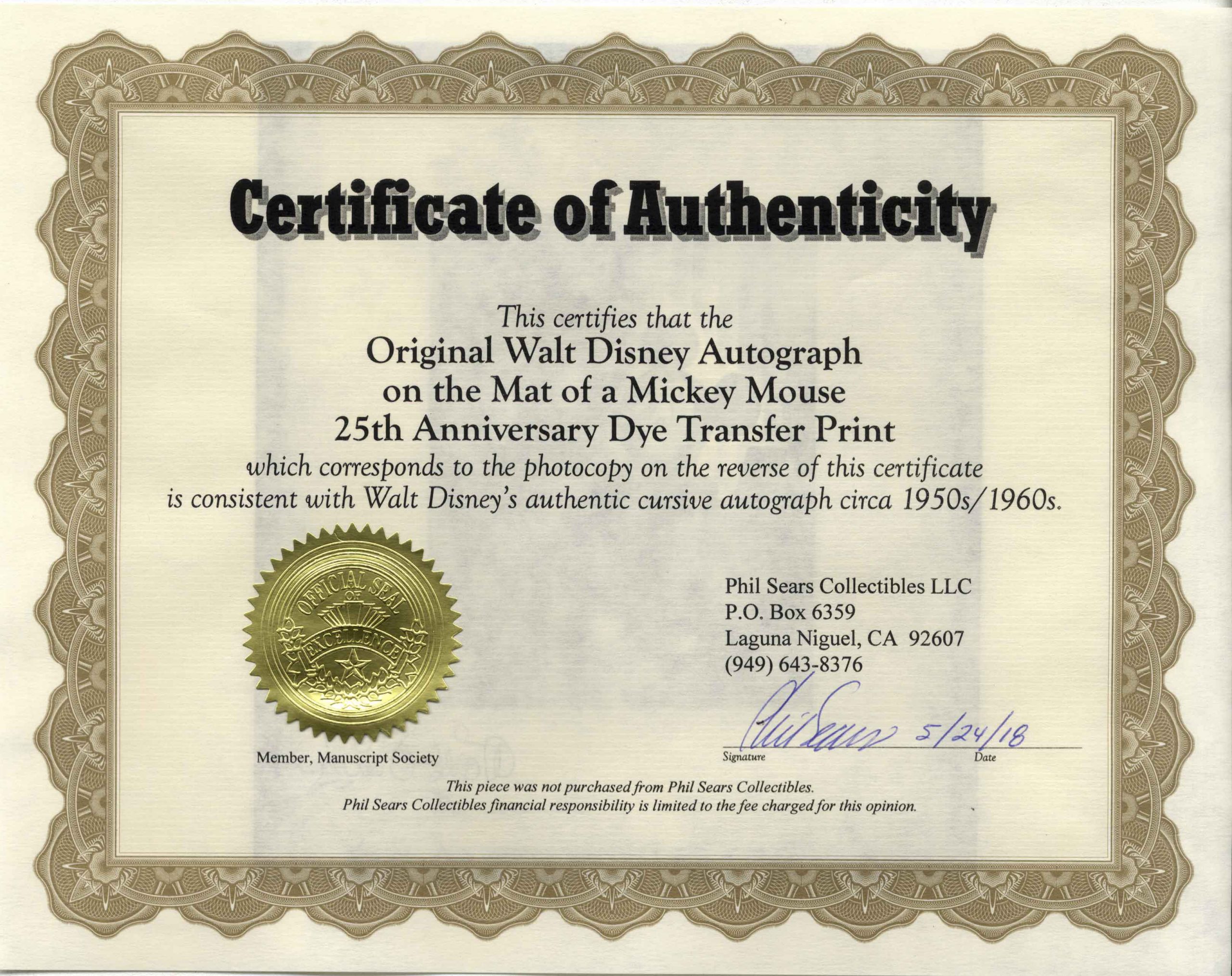 Walt-Disney-Signed-Mickey-Mouse-Print-55191z_lg - Hollywood Memorabilia ...