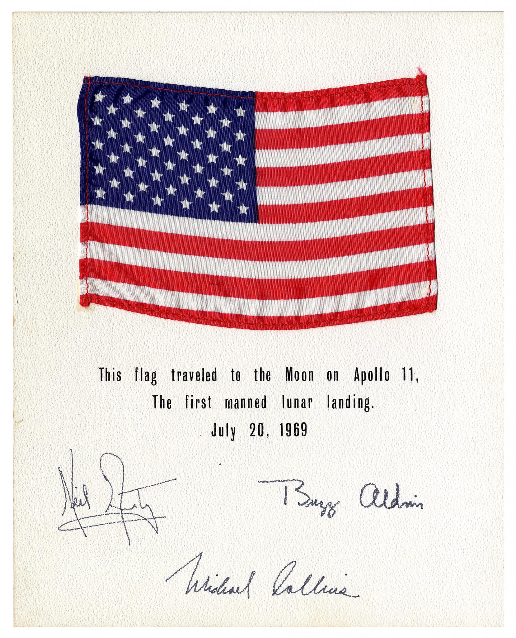 Sell or Auction Your Apollo 11 LM Flown American Flag and Patch